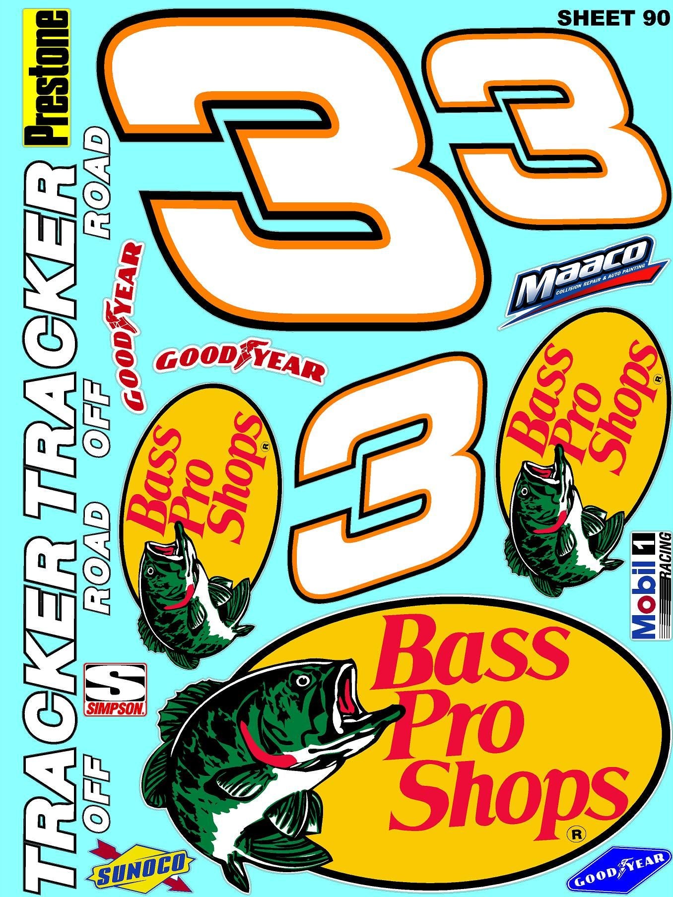 Clear Matte Finish Vinyl Bass Pro Shop Sheet 90 R/C Stockcar Vinyl R/C ...